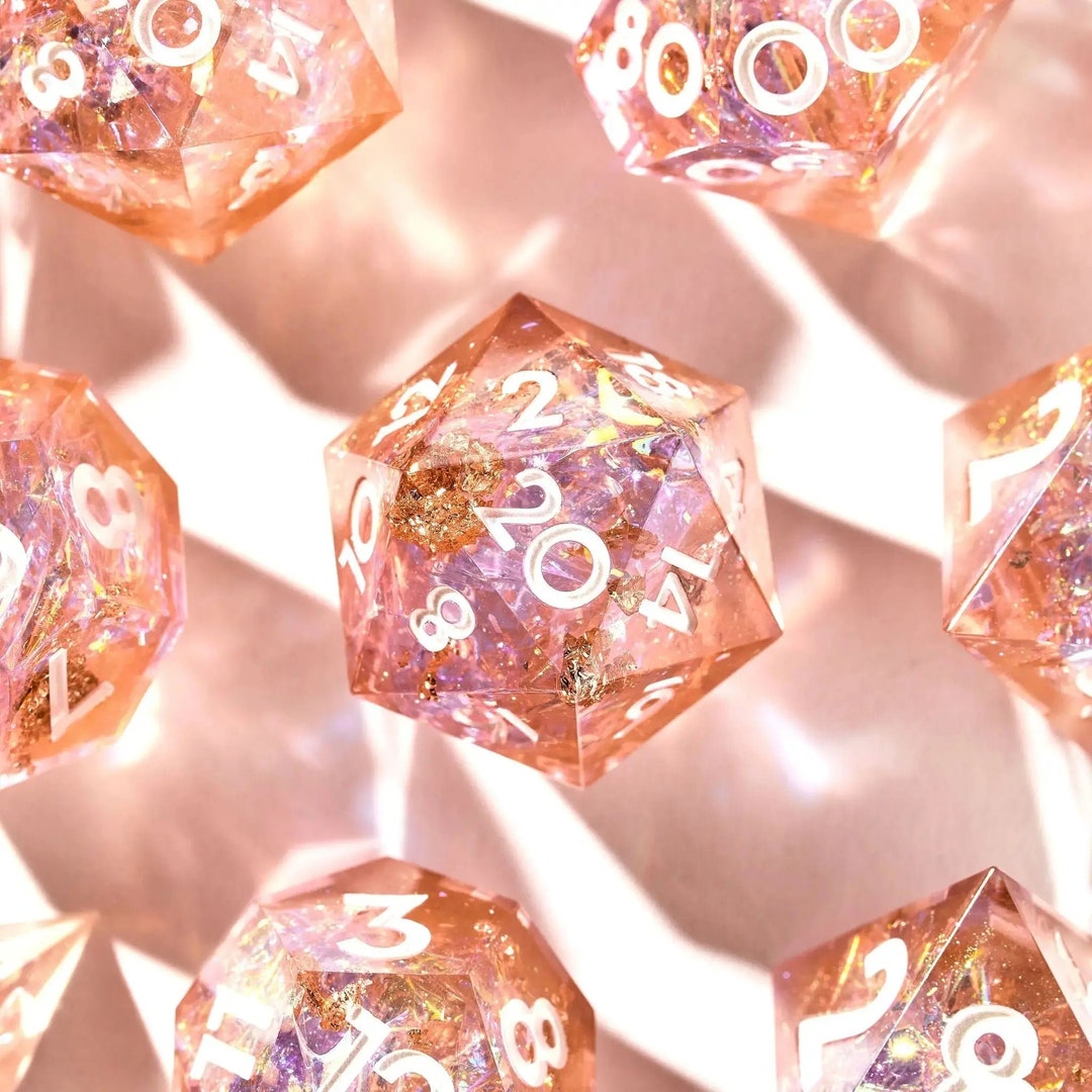 Dispel Dice "chiffon Petals 7-piece Sharp Edge Dice Set for Dnd, Rpgs ...