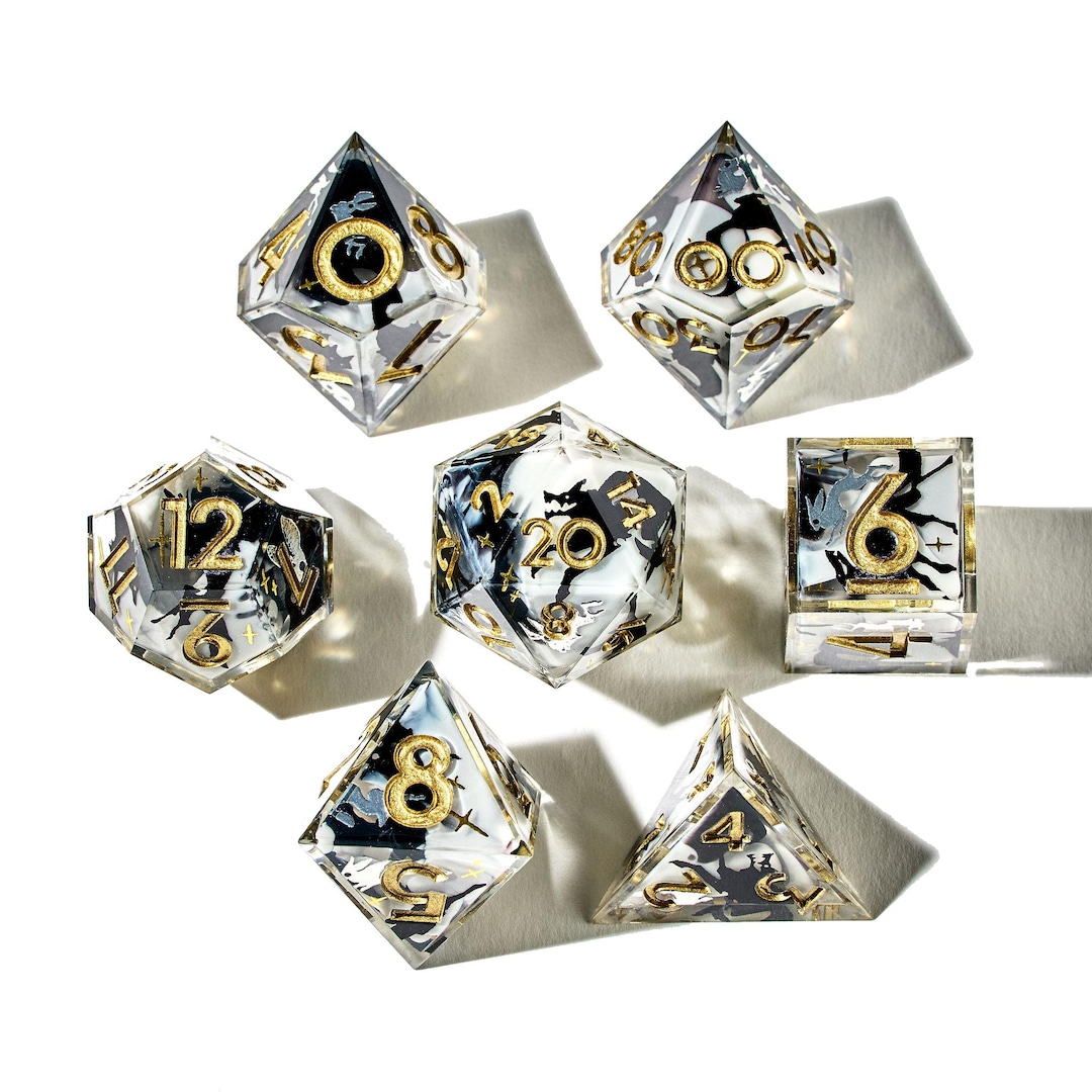 Dispel Dice "devour" 7-piece Sharp Edge Iconic Dice Set for Dnd, Rpgs ...