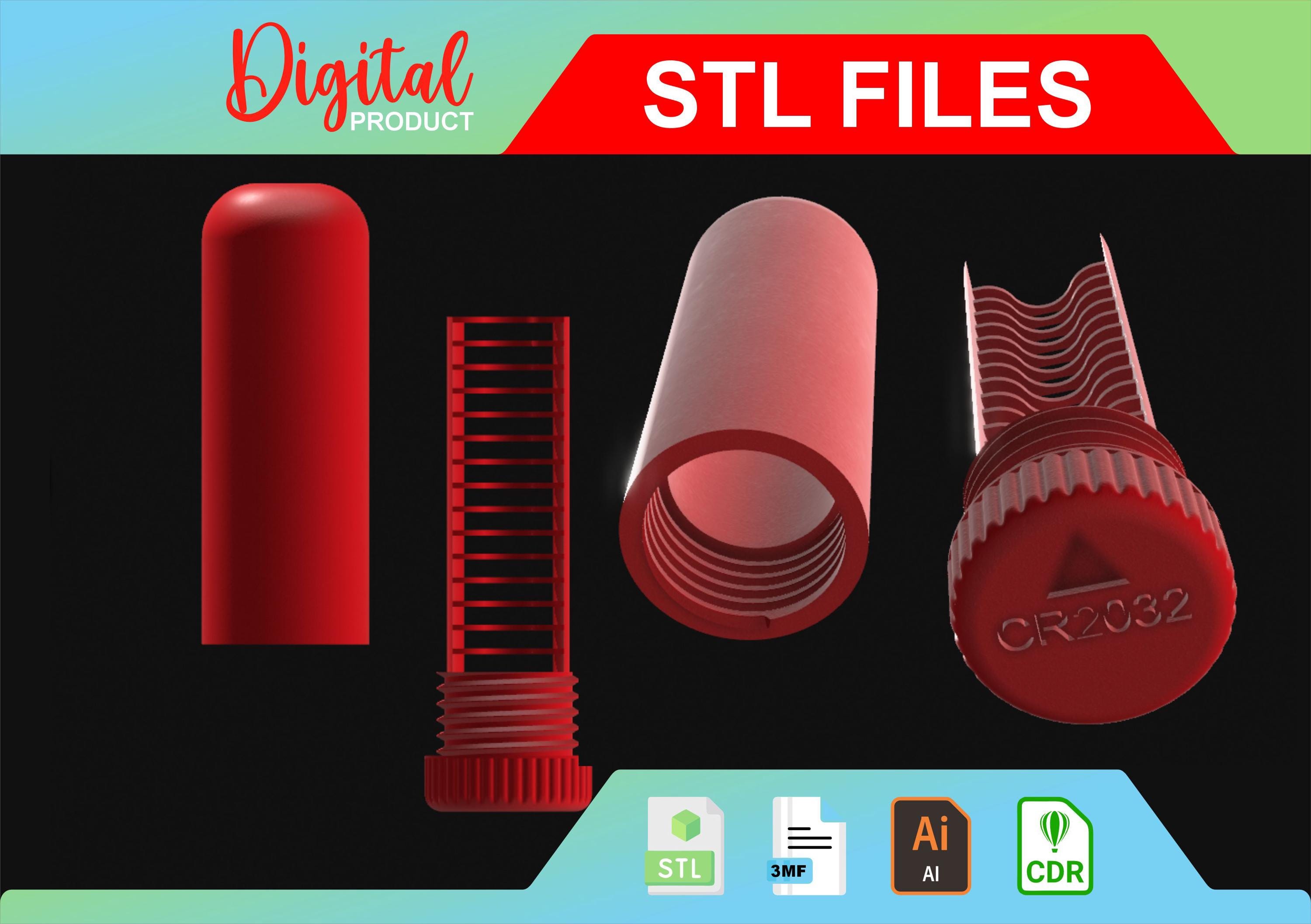 CR2032 Battery Storage Tube STL File – 3D Printer AMS Swap (digital ...