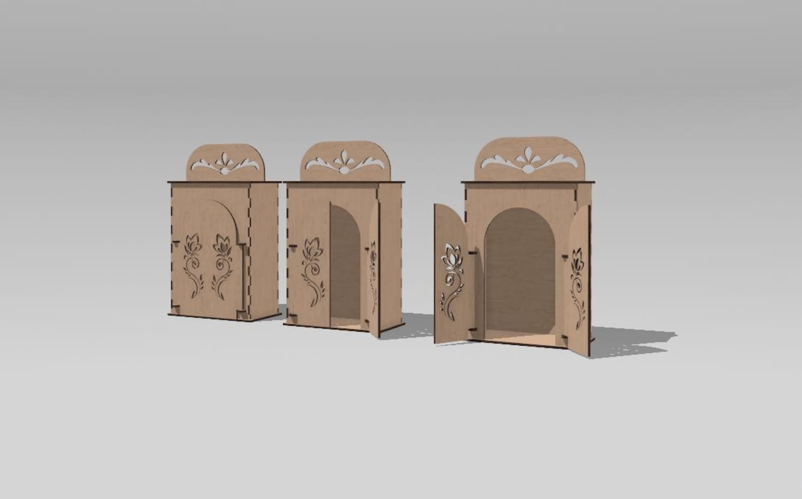 Nicho Box Alter Box Shrine Laser Cut Glowforge Template Pattern CNC 3mm ...