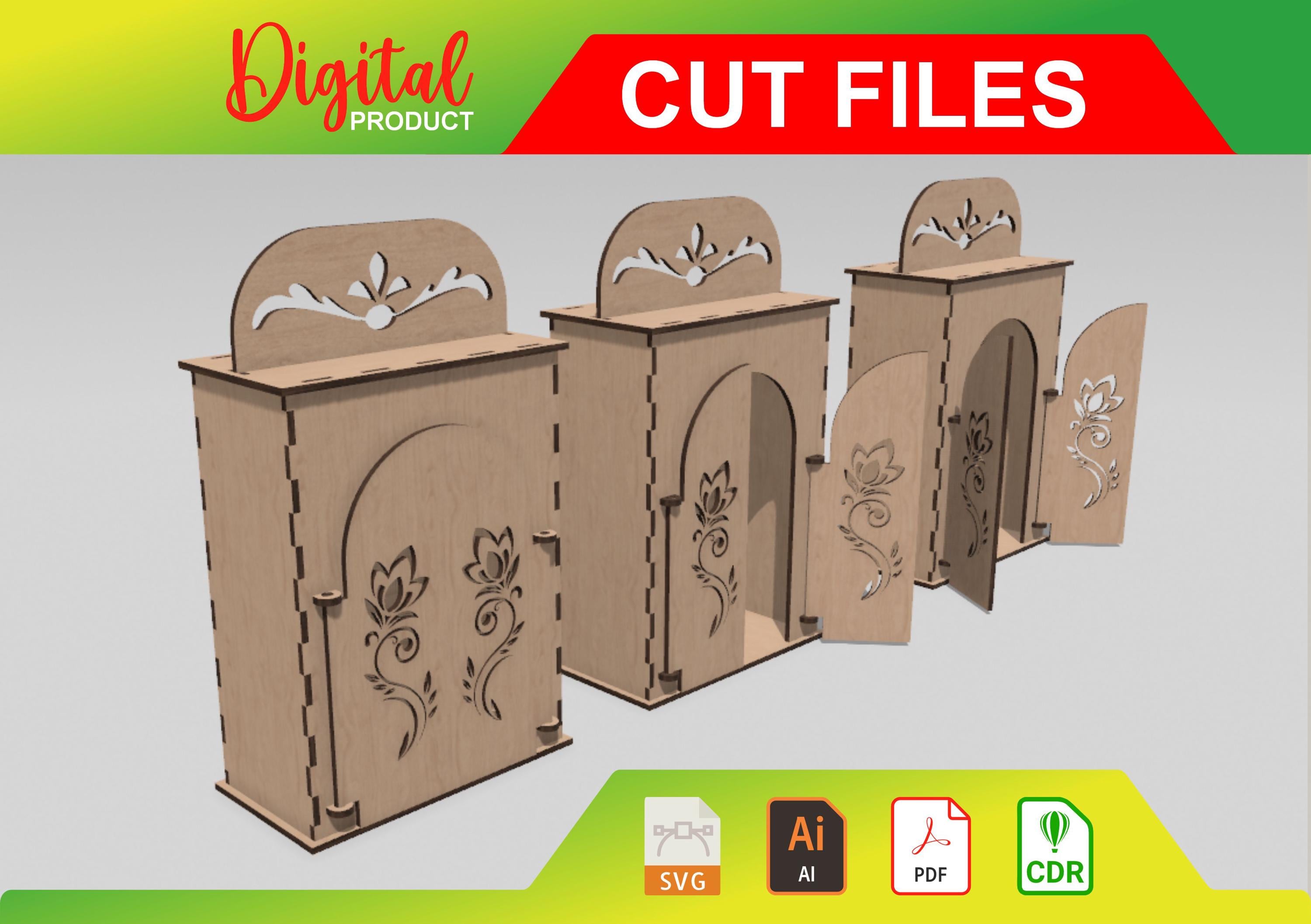 Nicho Box Alter Box Shrine Laser Cut Glowforge Template Pattern CNC 3mm ...