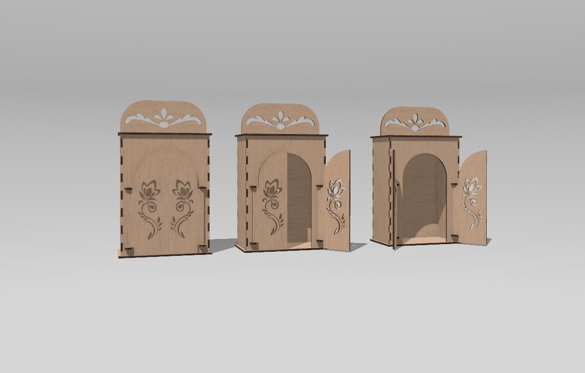 Caja de nicho, altar, santuario, corte láser, plantilla Glowforge ...