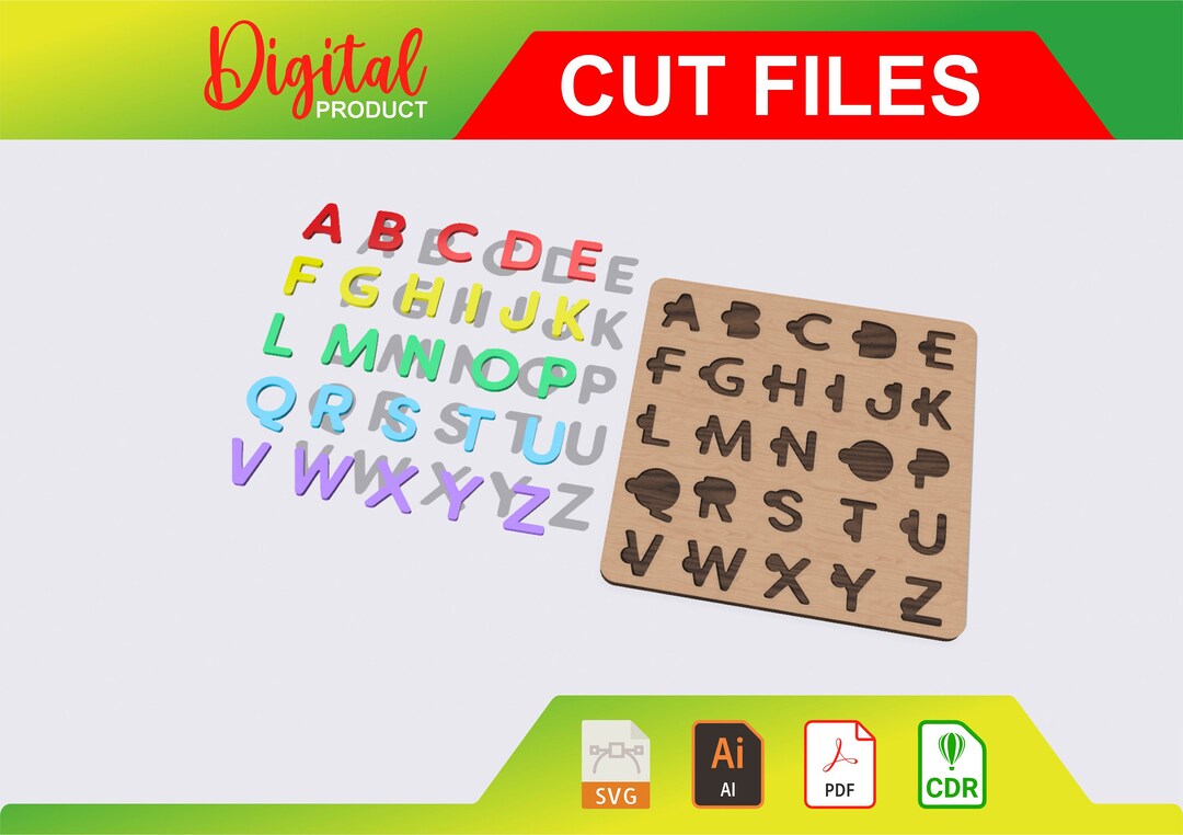 Letter Board Alphabet Laser Cut Project Glowforge Template Pattern CNC ...