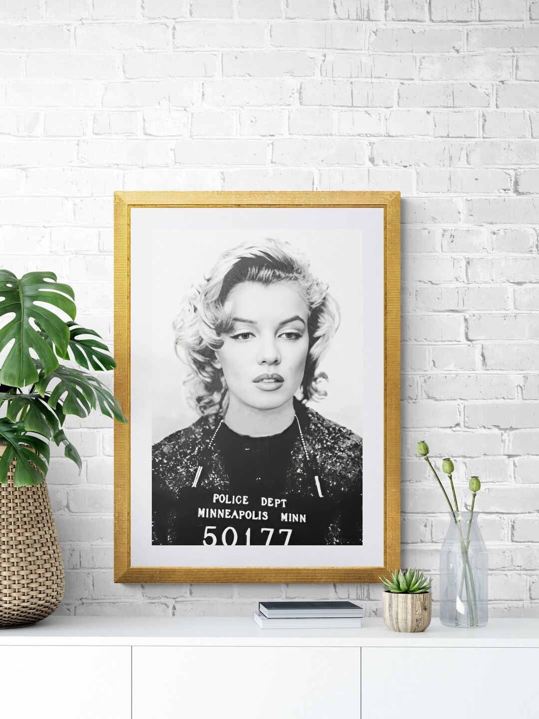 Mug Shot Poster Size Prints of Marilyn Monroe, Large Print or Canvas ...