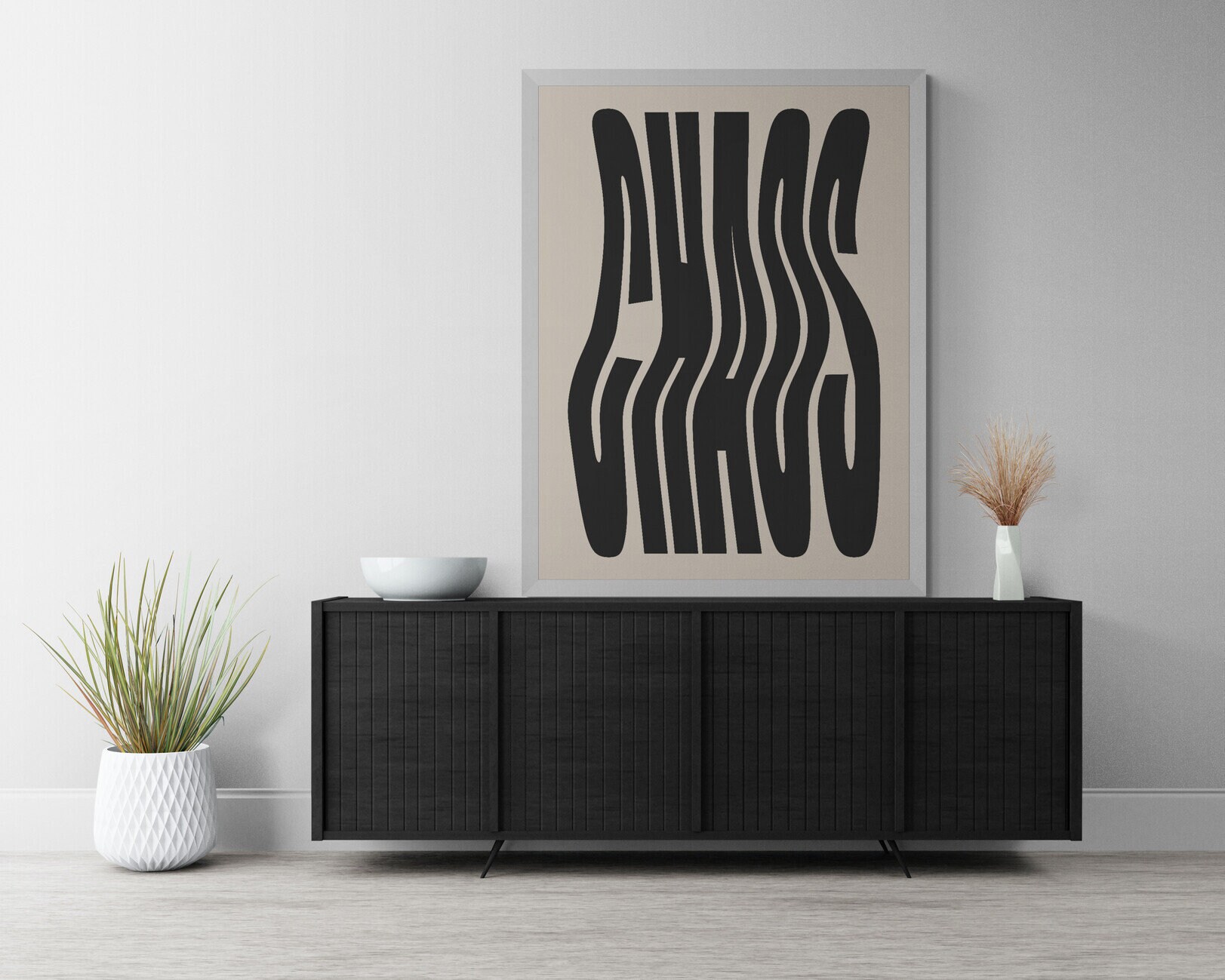 CHAOS 70s Wavy Print Room Decor 70s Trendy Monochrome Wall - Etsy