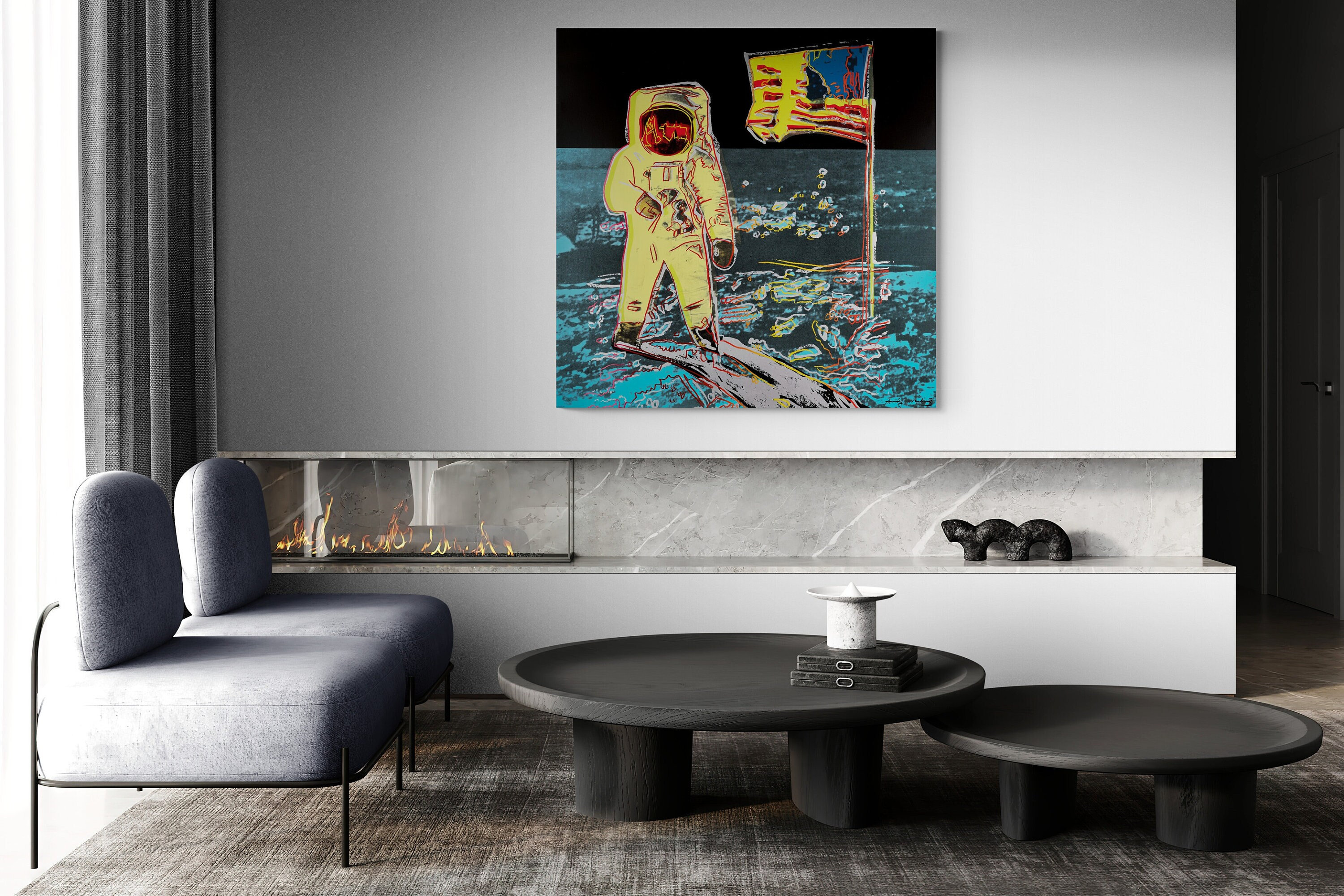 Moon Man MTV in Yellow Pop Art Canvas or Print framed - Etsy