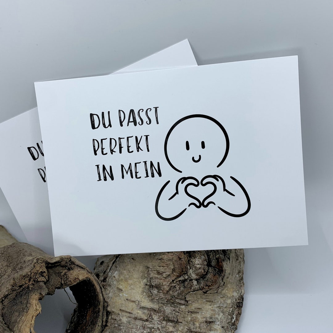 Spruchkarte Du Passt Perfekt In Mein Herz Grußkarte Mit Spruch Für