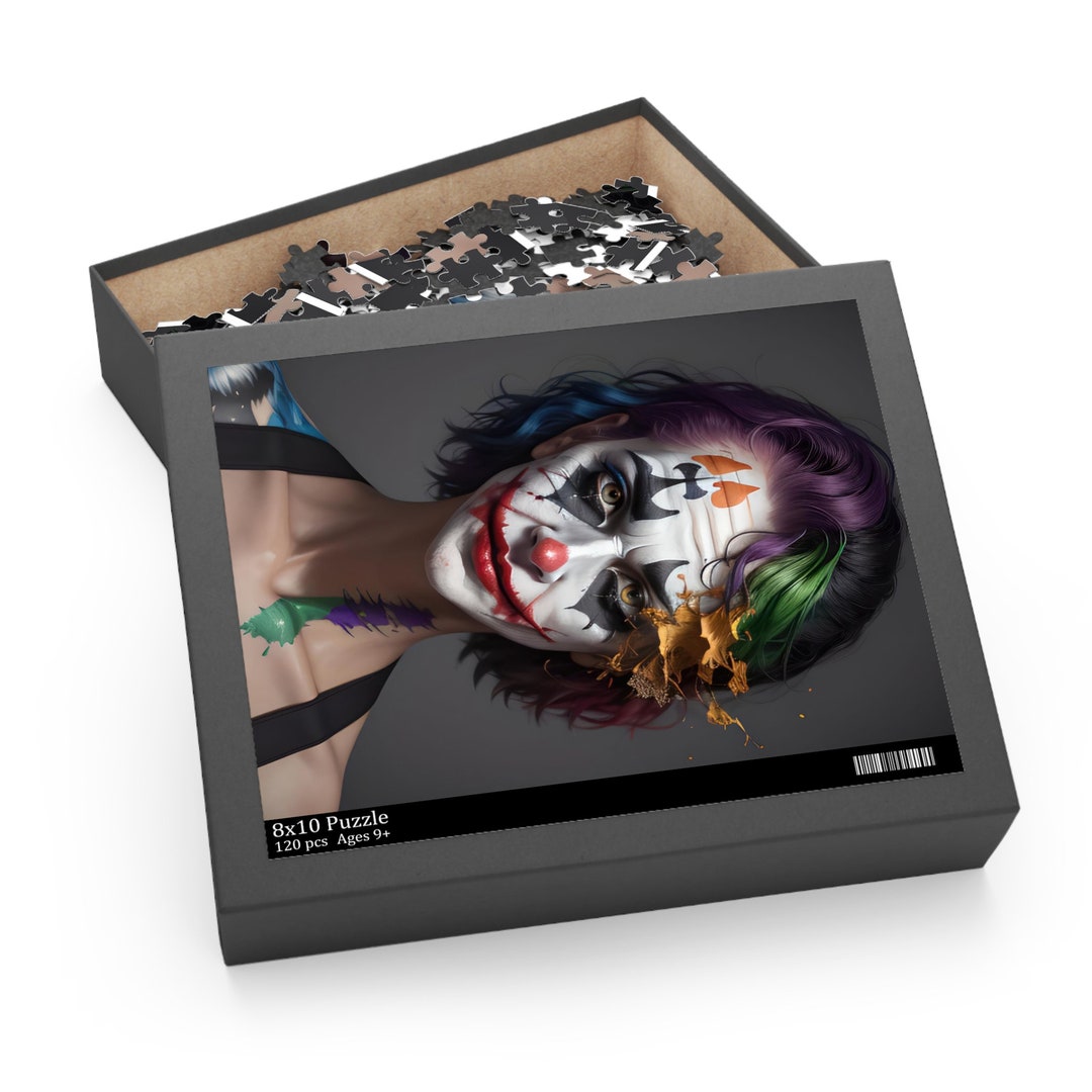 Joker Puzzle, Colorful Jigsaw Puzzle, Watercolor Puzzle, Chipboard ...