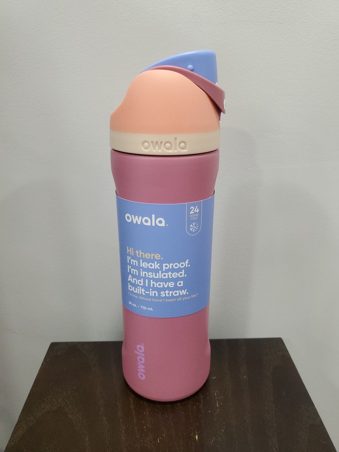 Owala Freesip Stainless Steel Water Bottle / 24 Oz / Color: Yoga Rose ...