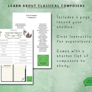 Classical Composers Research Pack , Homeschool Geography and History - Etsy