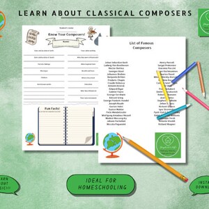 Classical Composers Research Pack , Homeschool Geography and History - Etsy