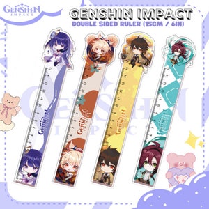 Genshin Impact Chibi Ruler, Genshin Impact Double Sided Character Ruler ...