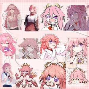Genshin Impact 120 Assorted Yae Miko Sticker Packs, Genshin Impact Yae ...