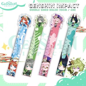 Genshin Impact Chibi Ruler, Genshin Impact Double Sided Character Ruler ...