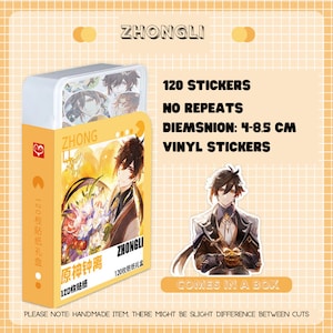 Genshin Impact 120 Assorted Zhongli Sticker Packs, Genshin Impact ...