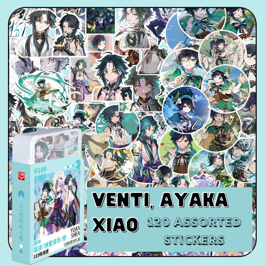 Genshin Impact 120 Assorted Sticker of Xiao, Venti, Ayaka, 120 Assorted ...