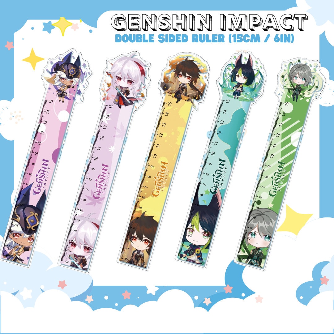 Genshin Impact Chibi Ruler, Genshin Impact Double Sided Character Ruler ...