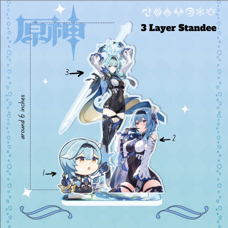 Genshin Impact 3 Layer Standee Genshin Impact Triple Layer - Etsy