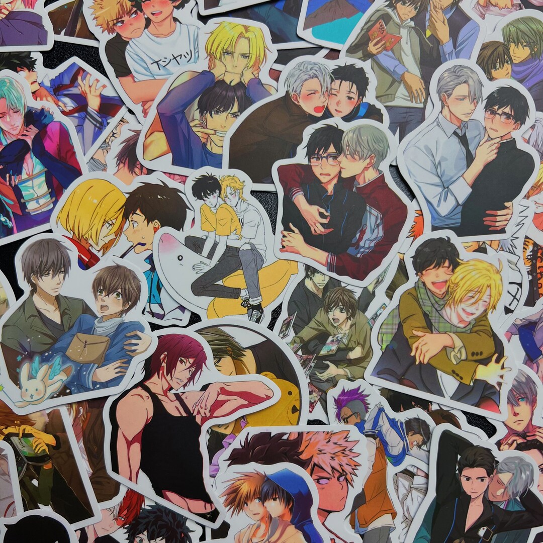 Anime Yaoi Stickers, 1-50 Assorted Anime BL Stickers, Anime Lgbtq ...