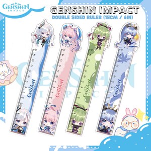 Genshin Impact Chibi Ruler, Genshin Impact Double Sided Character Ruler ...