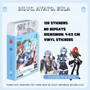 Genshin Impact 120 Assorted Diluc Ayato Eula Sticker - Etsy