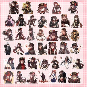 Genshin Impact 120 Assorted Hutao Sticker, Genshin Impact Hutao ...