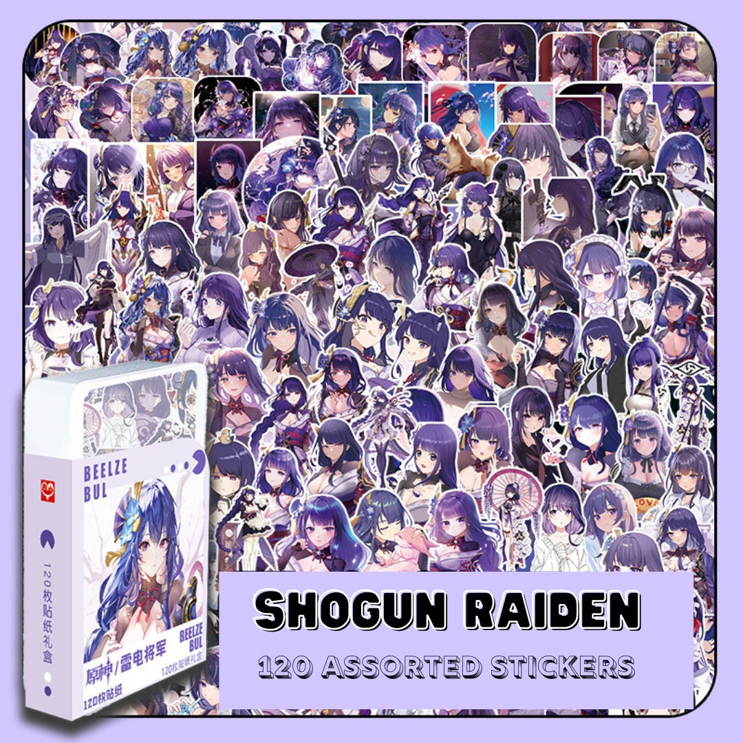 Genshin Impact 120 Assorted Shogun Raiden Sticker Packs, Genshin Impact ...