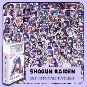 Genshin Impact 120 Assorted Shogun Raiden Sticker Packs, Genshin Impact ...