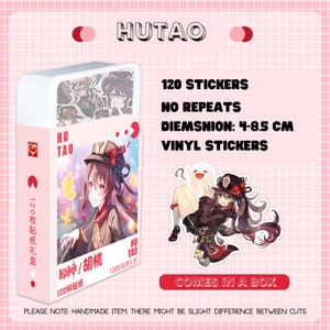 Genshin Impact 120 Assorted Hutao Sticker, Genshin Impact Hutao ...