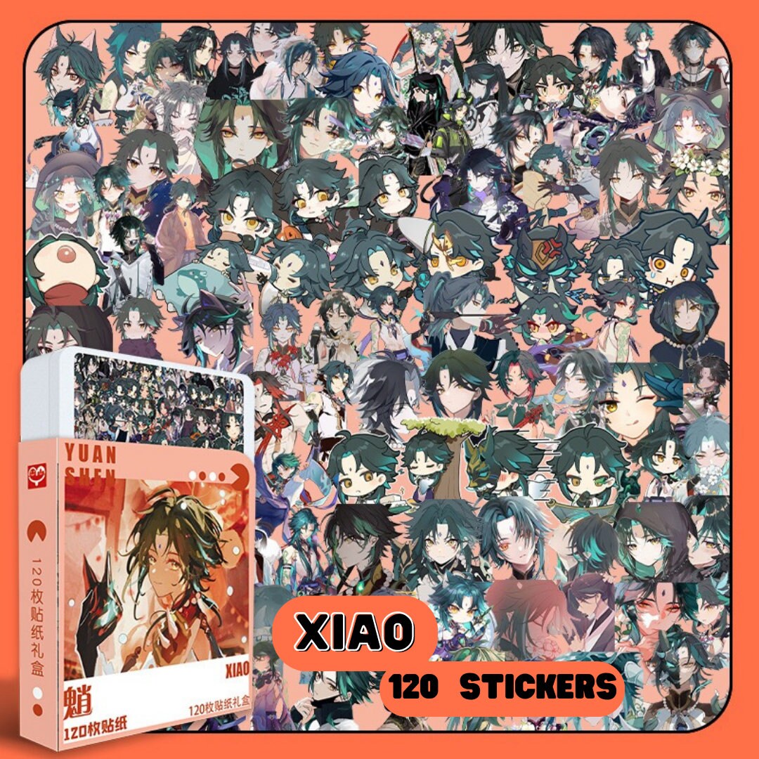 Genshin Impact 120 Assorted XIAO Sticker Packs, Genshin Impact Xiao Stickers, Cute Genshin Xiao ...