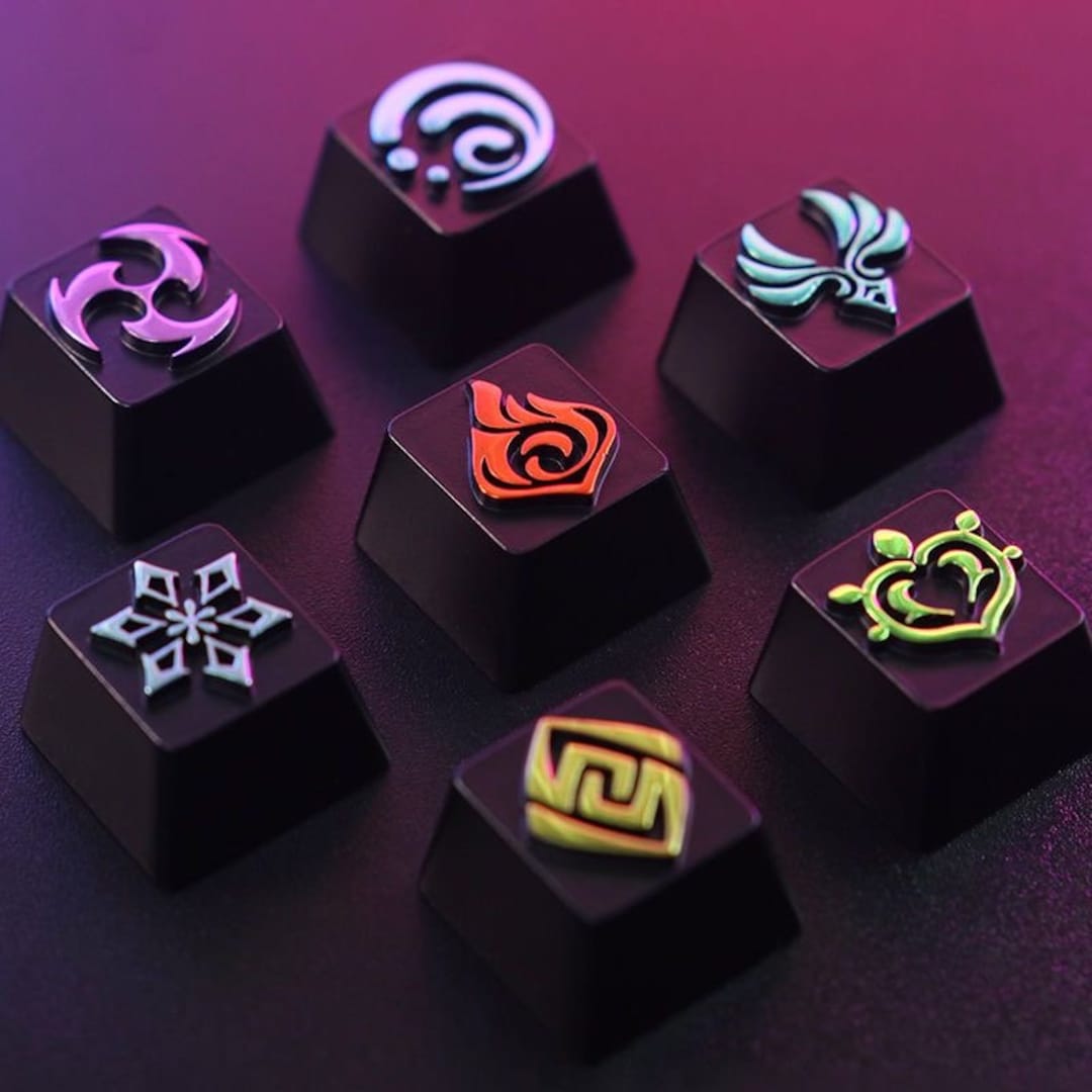 Genshin Impact Keycaps, Genshin Impact Elemental Keyboard Keycaps ...