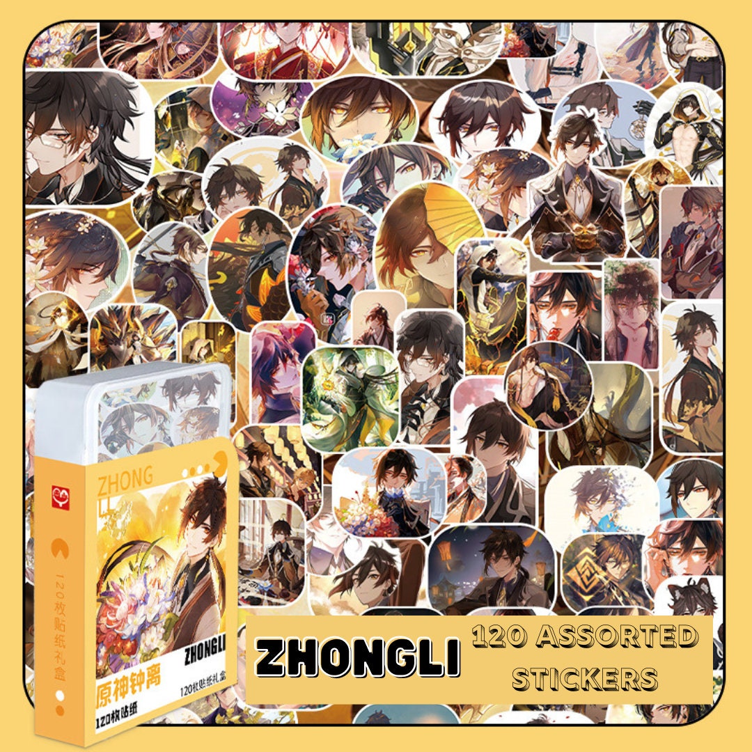 Genshin Impact 120 Assorted Zhongli Sticker Packs, Genshin Impact ...