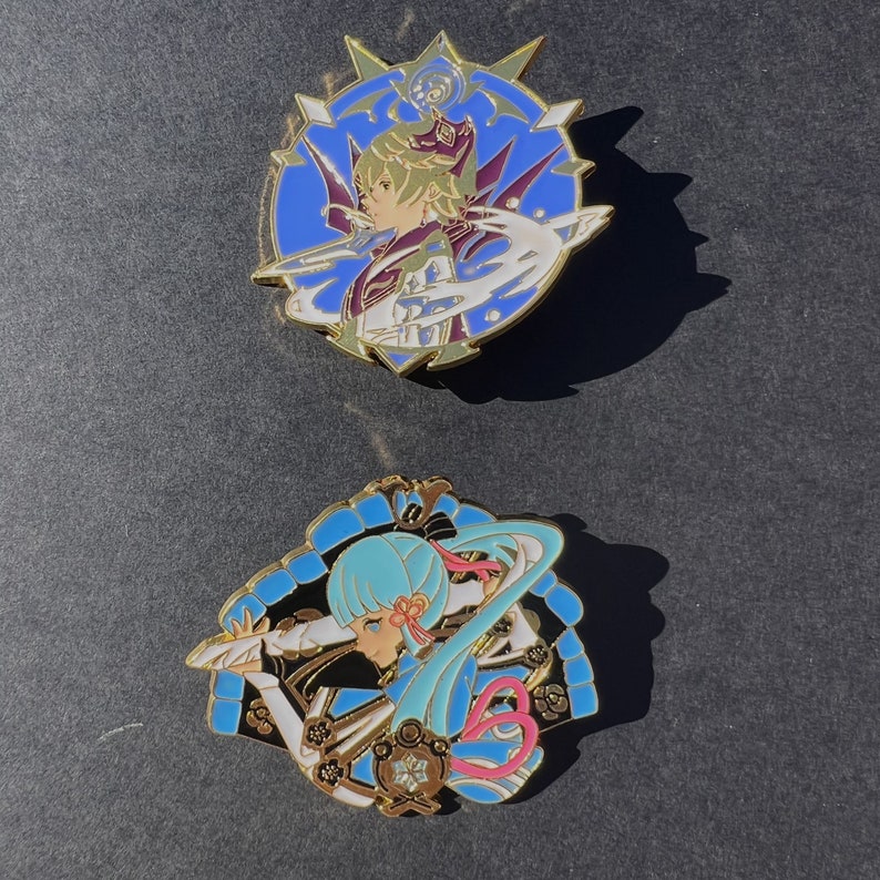 Genshin Impact Enamel Pin Genshin Impact Large Enamel Pins Etsy