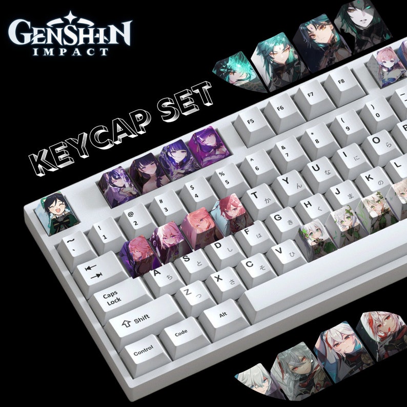 Genshin Impact Keycap Sets Genshin Impact Character Keyboard - Etsy