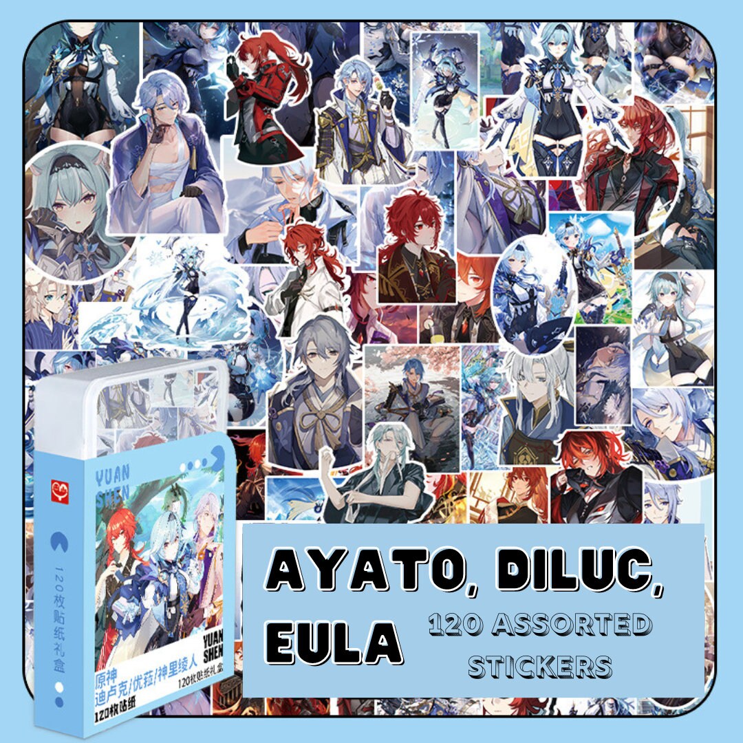 Genshin Impact 120 Assorted Diluc Ayato Eula Sticker - Etsy