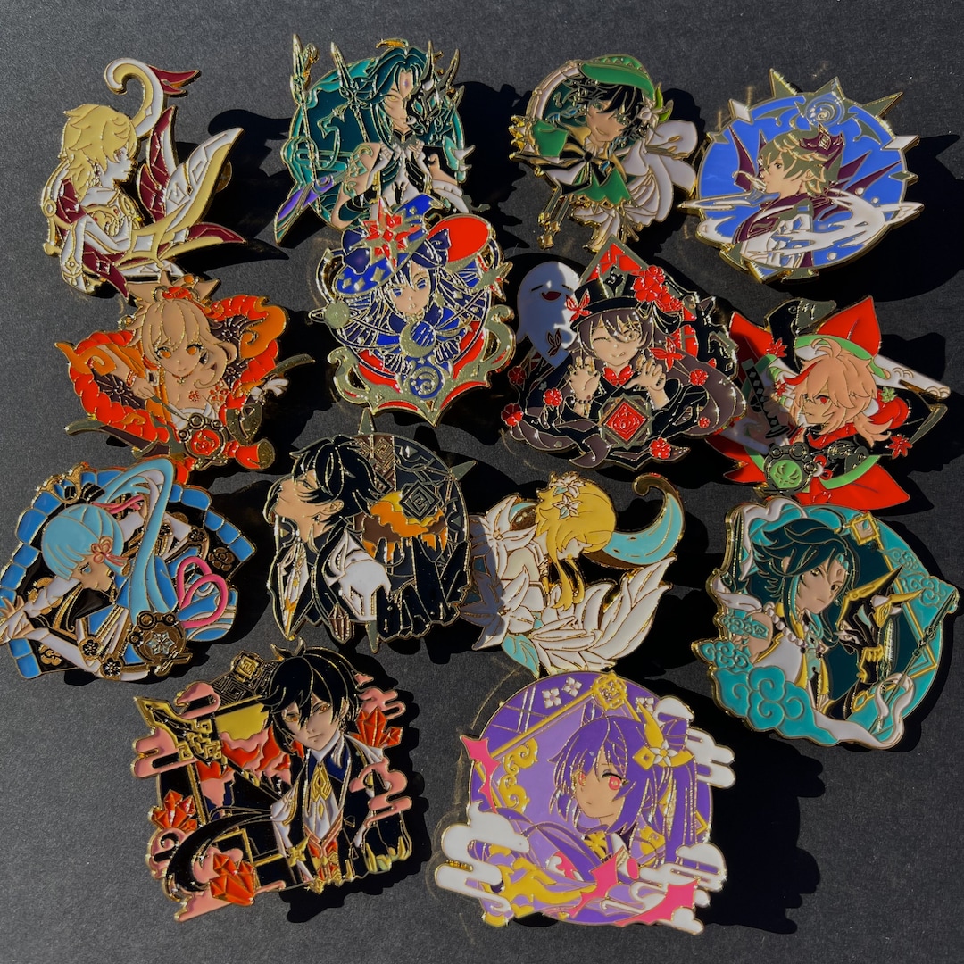 Genshin Impact Enamel Pin Genshin Impact Large Enamel Pins Genshin