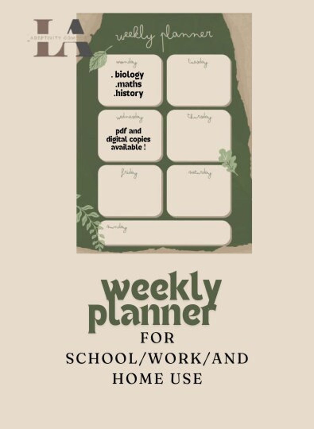 Weekly Schedule for Kids , Adults / Printable, Home-school Weekly ...
