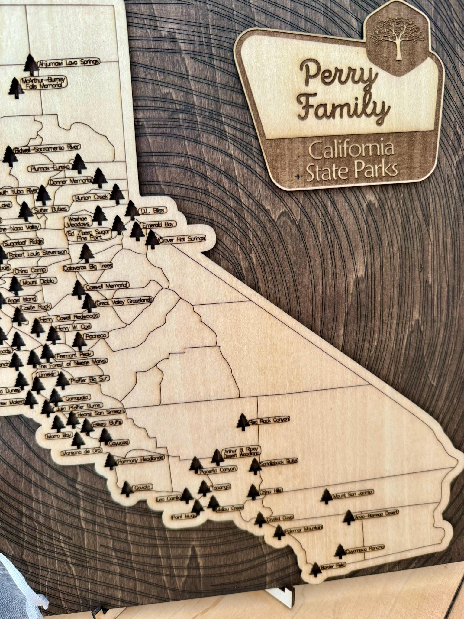 California State Parks Wooden Map – Adventure Travel Tracker - Etsy