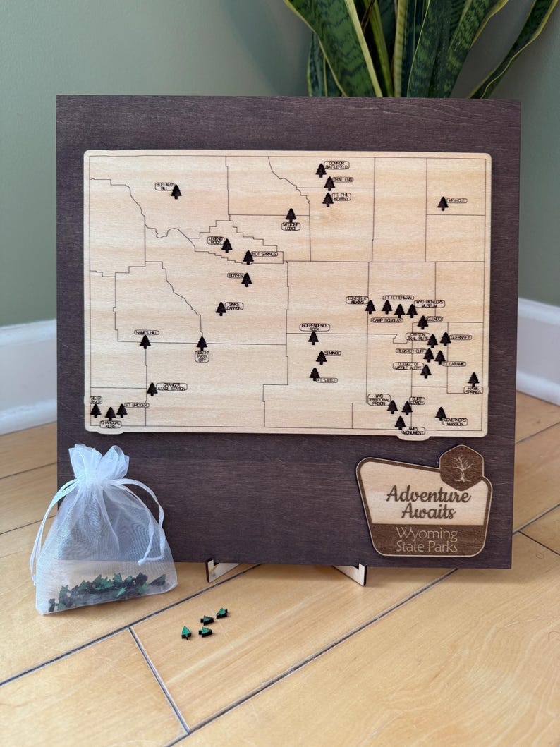 State Parks Wooden Map | Laser Cut Wood Wall Art | Choose Your State ...