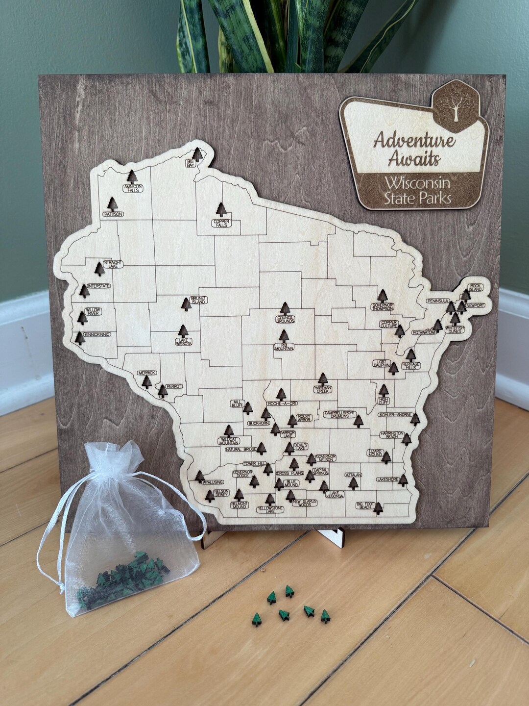 Wisconsin State Parks Map | Wooden Map - Etsy