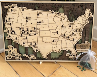Michigan State Parks Map – Wooden Laser Engraved With Tree Markers ...