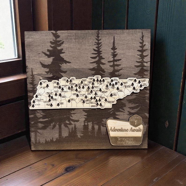 State Parks Wooden Map | Laser Cut Wood Wall Art | Choose Your State ...