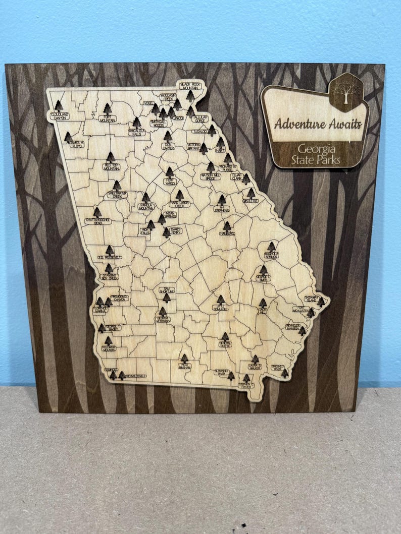 State Parks Wooden Map | Laser Cut Wood Wall Art | Choose Your State ...