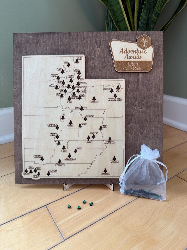 State Parks Wooden Map | Laser Cut Wood Wall Art | Choose Your State ...