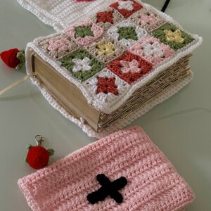 Granny Square Crochet Book Cover: Custom Hardcover Protector - Etsy