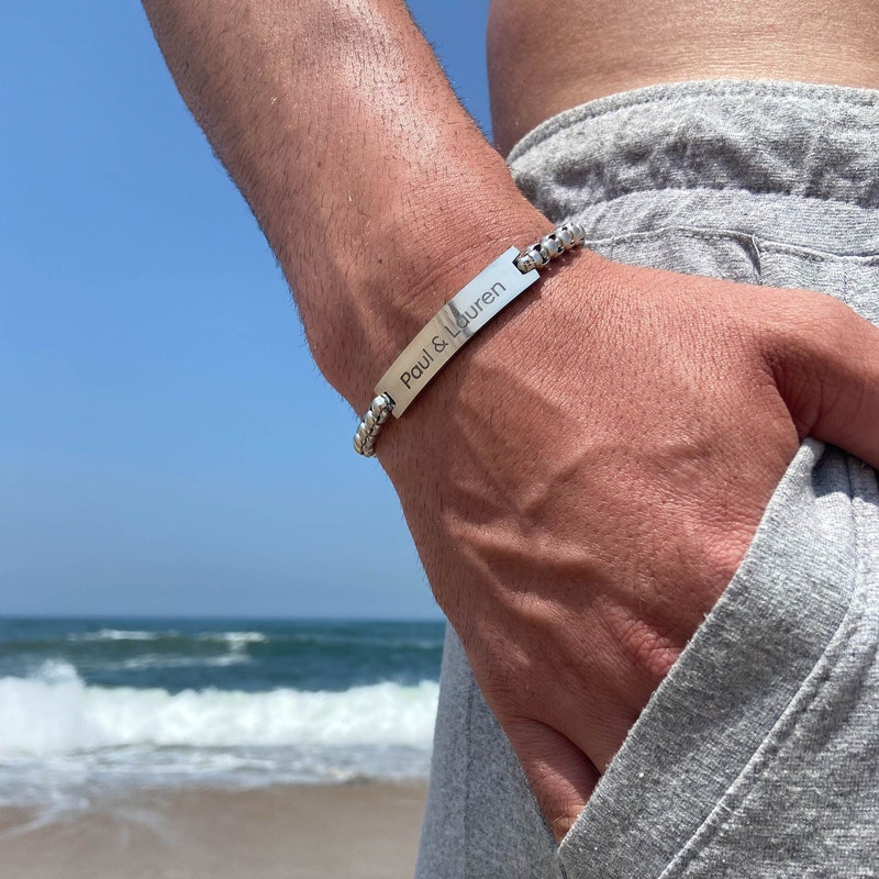 Personalized Mens Bracelet - Etsy
