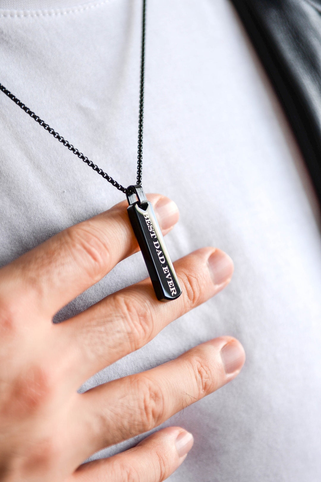 Engraved Necklace for Men, Personalised Name Necklace, Gift for Him ...