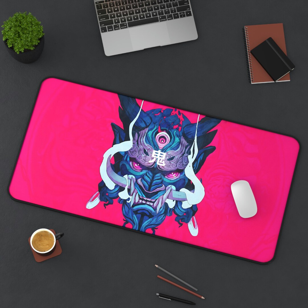 Oni Mask Samurai Desk Mat 3 Sizes Mouse Pad Desk Decor - Etsy