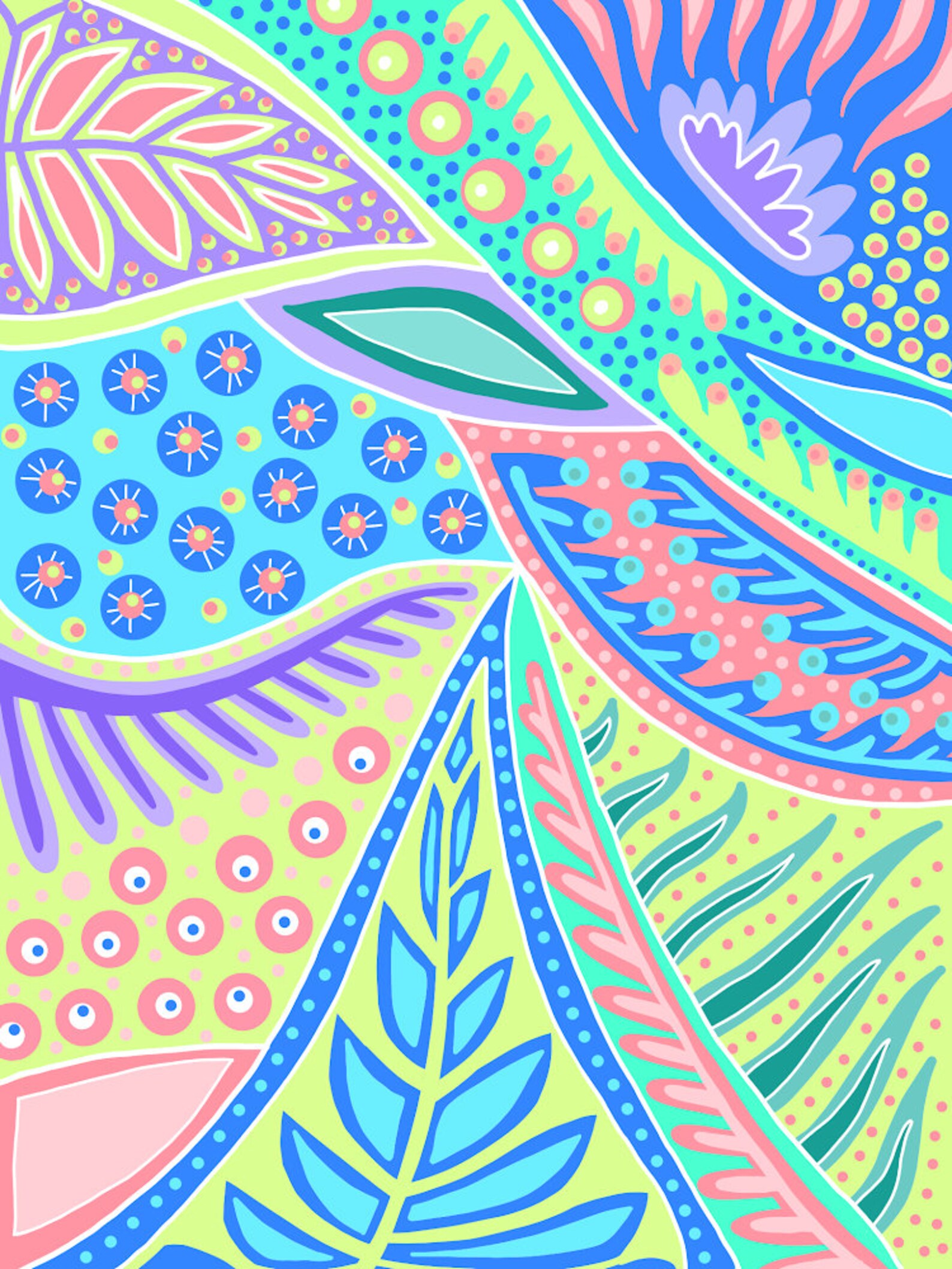 Vibrant Coral Art Print: Hand-drawn Illustration, One-of-a-kind Artwork ...