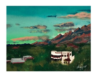 Safford Peak Sunset, Marana AZ Sunset, Tucson Arizona Original Art ...